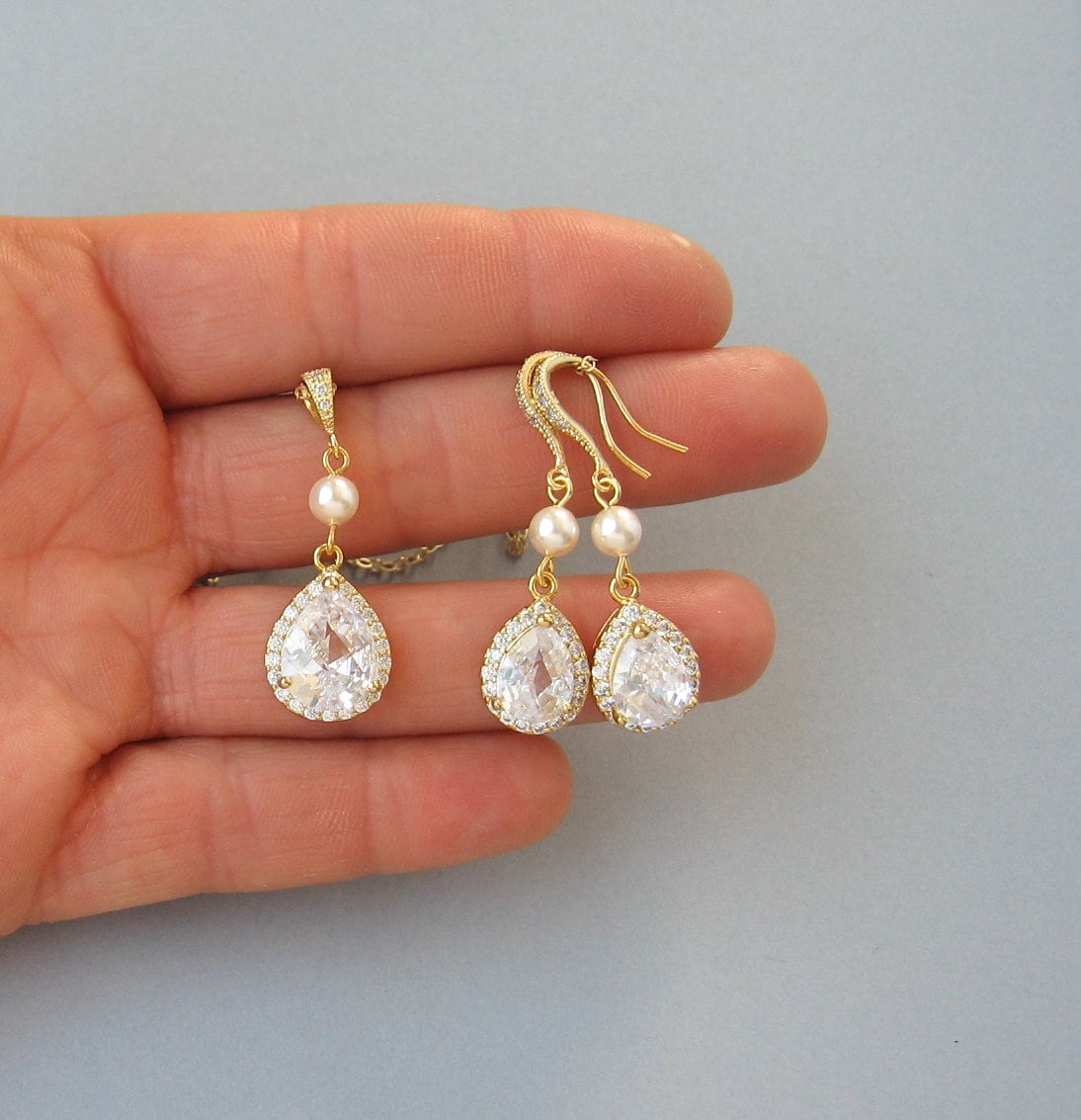 Bridal jewelry bridesmaid gift wedding jewelry. Genuine | Etsy