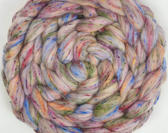 Tweed Wool Blend 'holi Festival' Combed Top. Hand Spinning, Wet Felting ...
