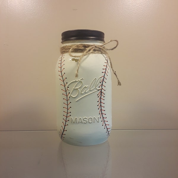 Baseball Mason Jar - Etsy