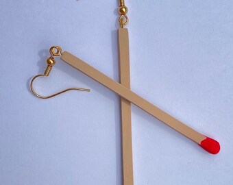 RED Matchstick Earring Jackets - Liz Fox Roseberry™ - Handmade Earrings ...