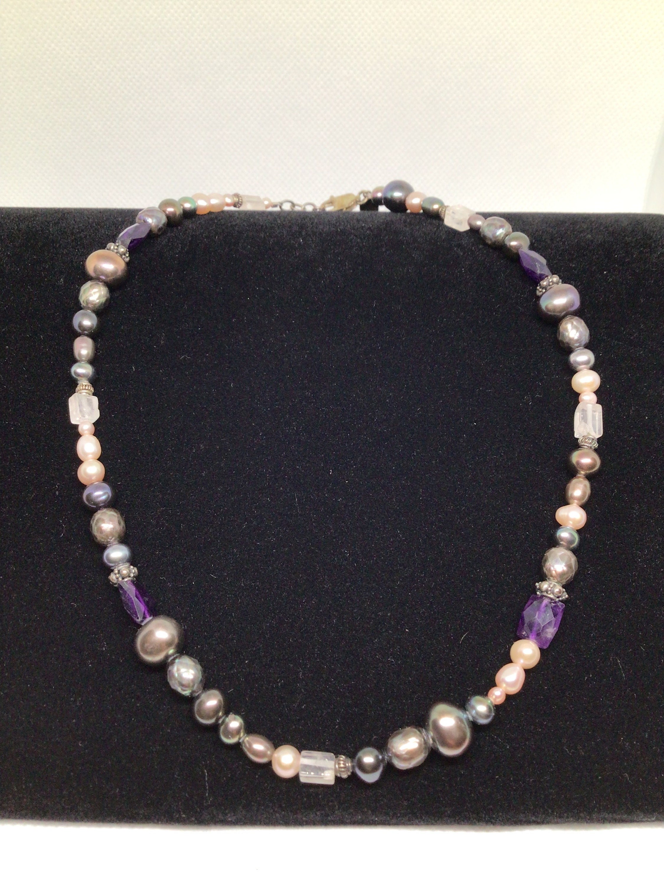Multi Colored Pearl Necklace Etsy