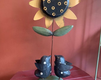 Sunflower and Crow | Etsy