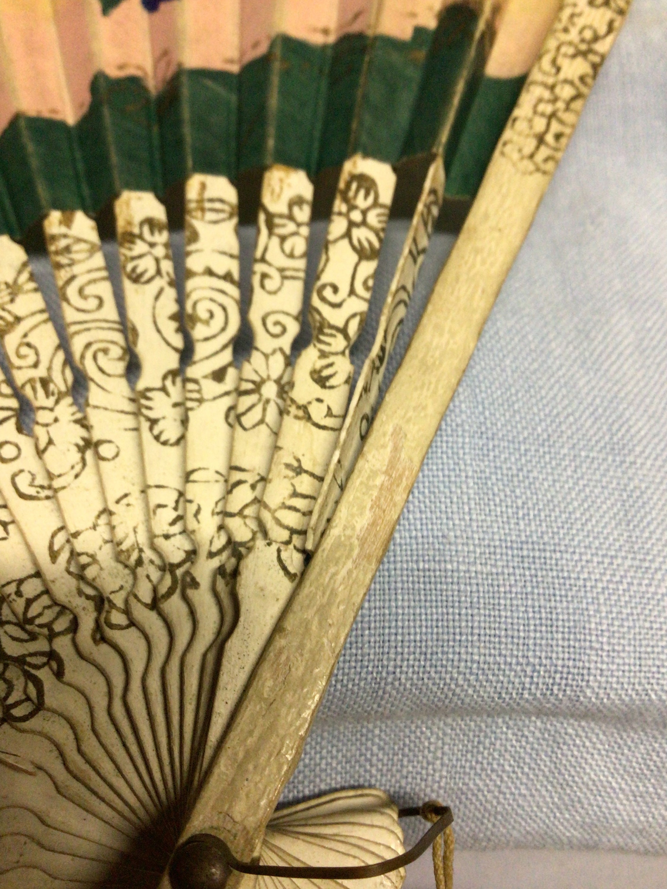 Vintage Japanese Painted Paper Fan - Etsy