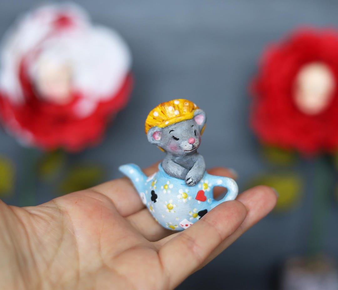Alice in Wonderland Dormouse: Charming Teapot Figurine for Art Doll ...
