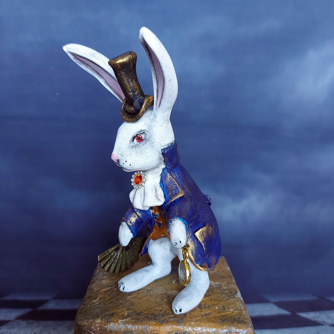 RESERVED White Rabbit Doll, Figurine From Alice in Wonderland, 1:12 ...