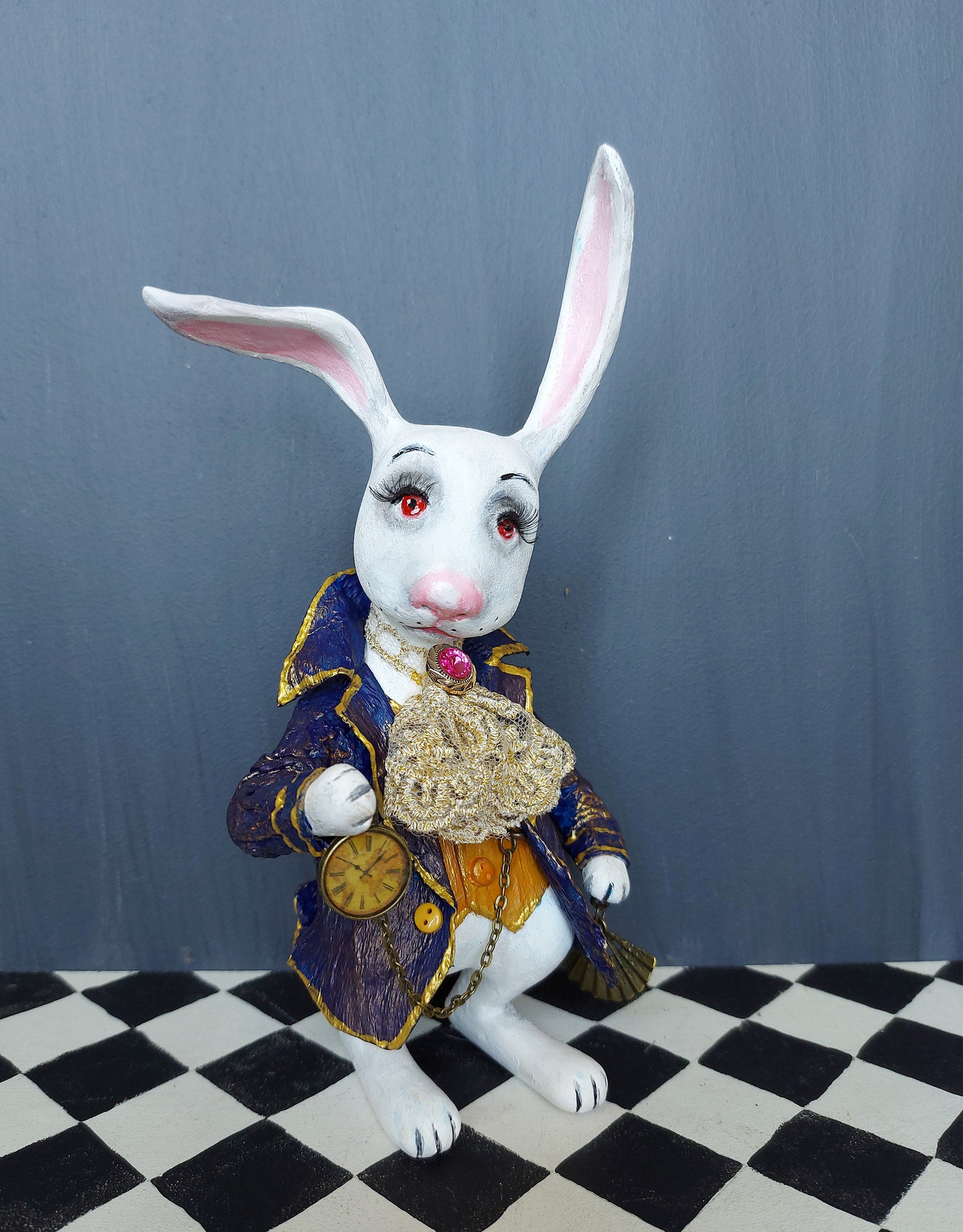 White Rabbit art doll figurine from Alice in Wonderland | Etsy