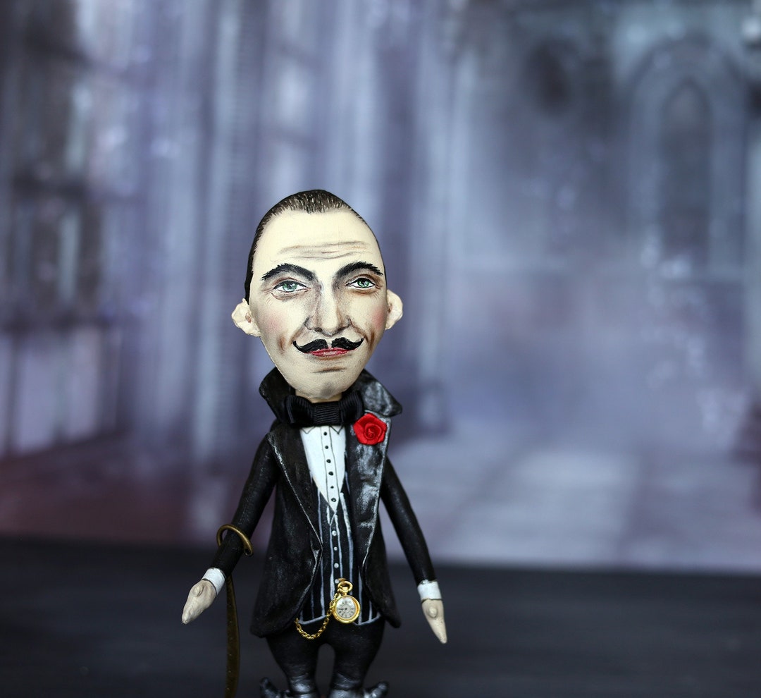 Hercule Poirot Handmade Art Doll: Detective Gift, Agatha Christie Fan ...