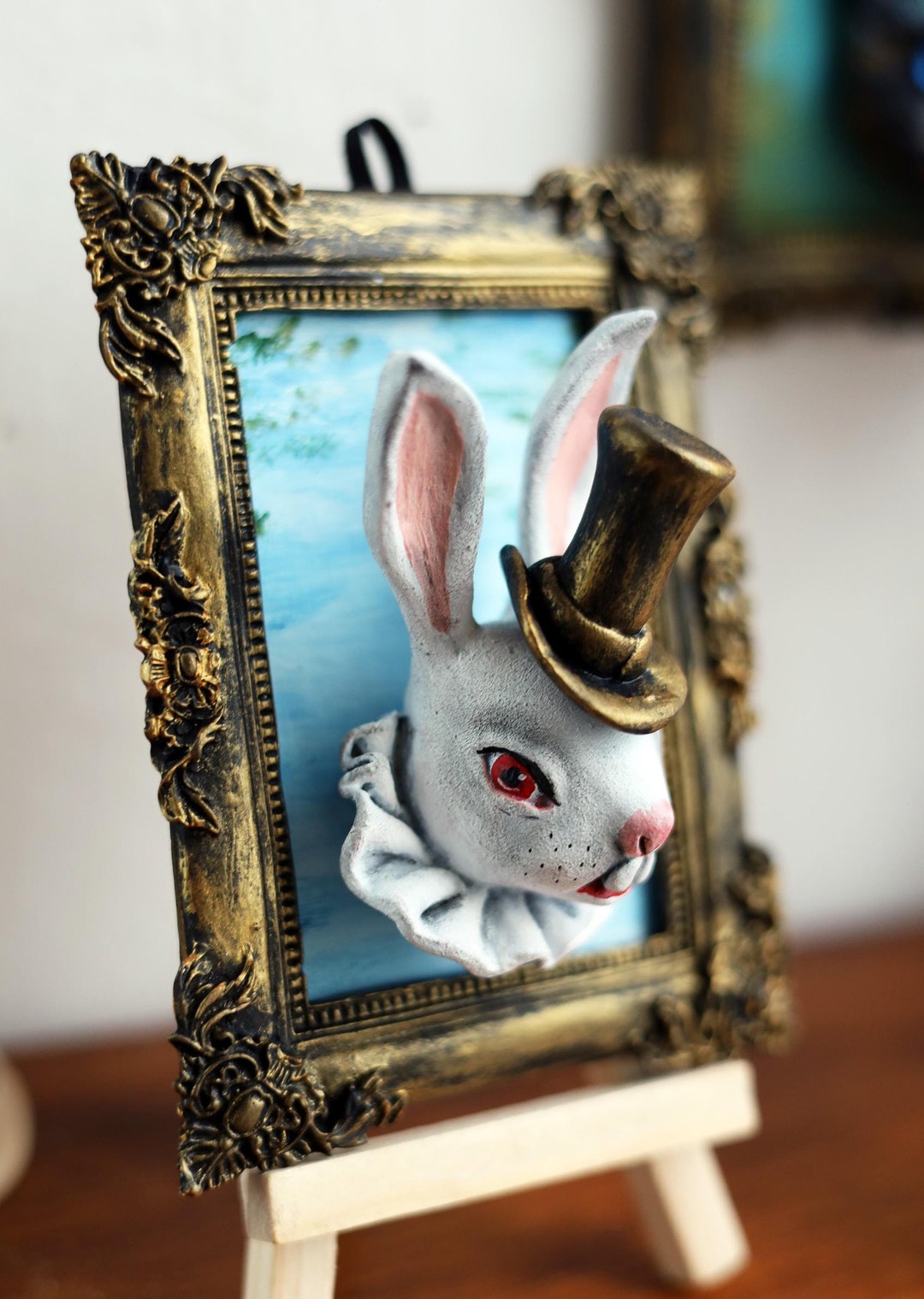 Reserved White Rabbit in Frame, Alice in Wonderland White Rabbit Wall ...