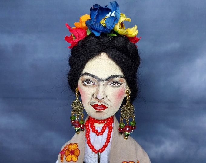 Frida Doll Mexican Rag Famous Artist Frida Figurine Handmade Frida ...