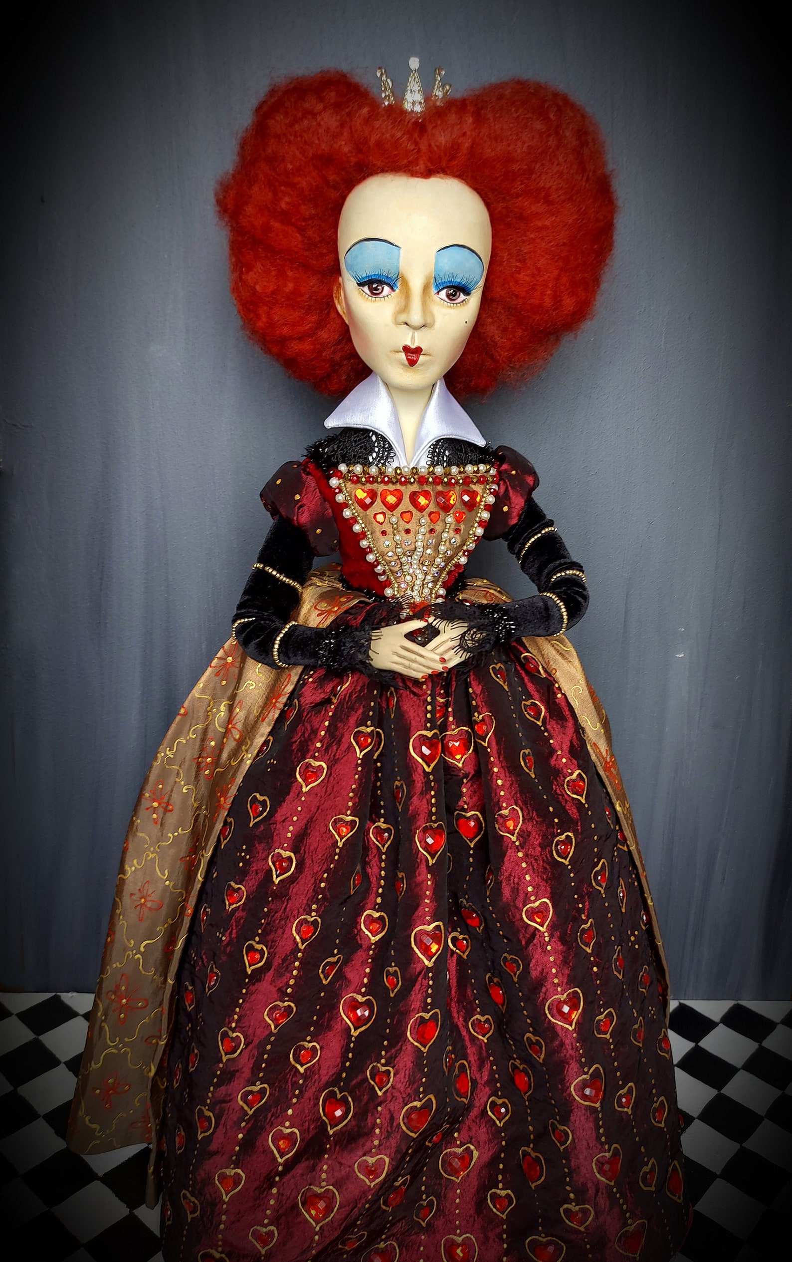 The Queen of Hearts collectible art doll Red Queen OOAK | Etsy