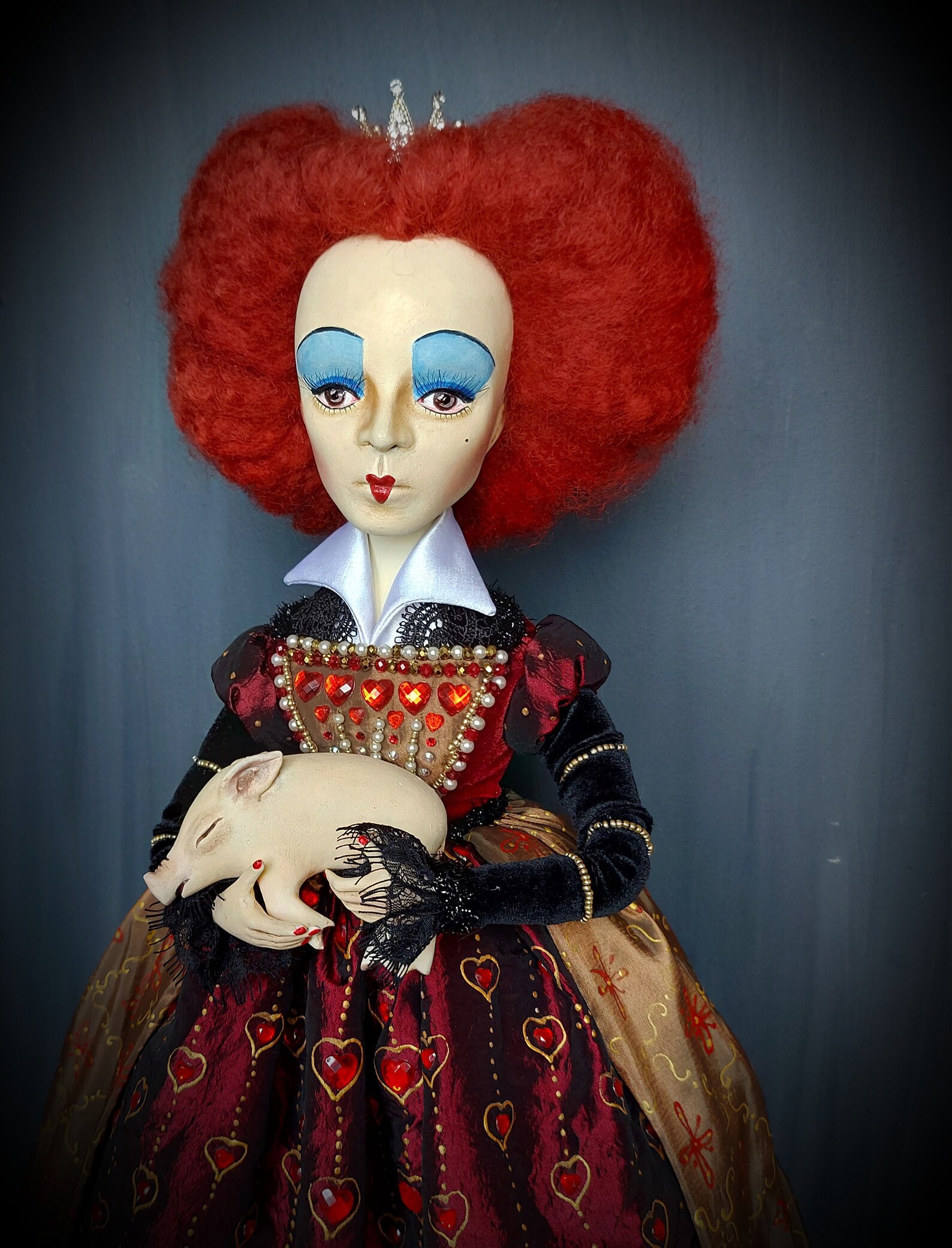 The Queen of Hearts collectible art doll Red Queen OOAK | Etsy