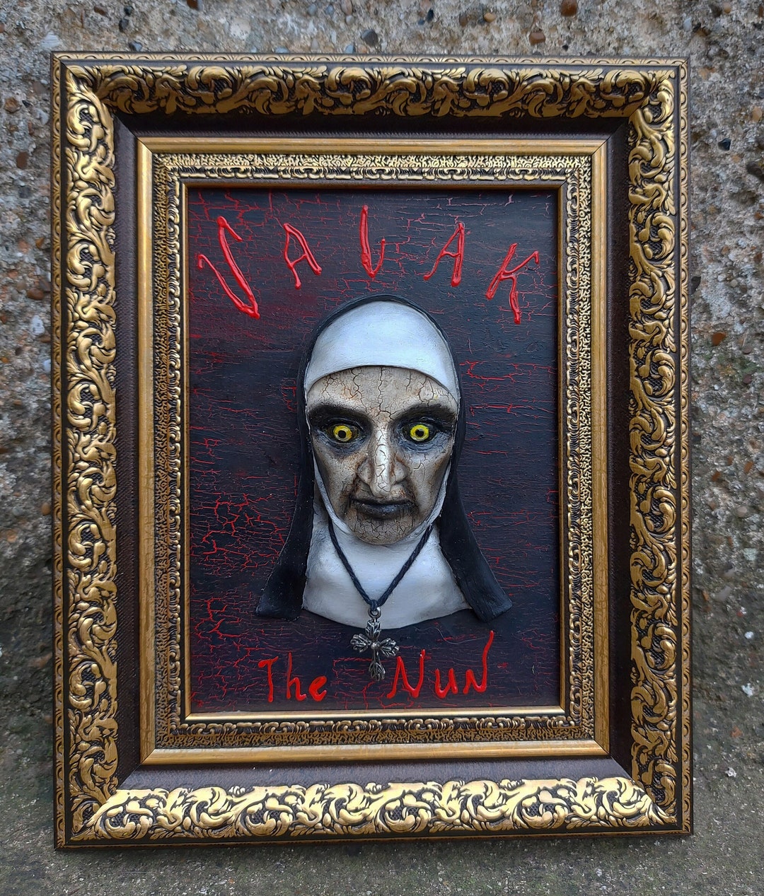 Wall Decor Valak Horror Portrait Scary Creepy Art, Horror Scary Doll ...