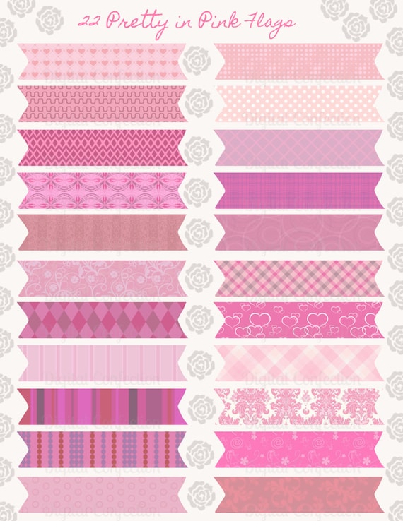 Items similar to 22 Pretty in Pink Printable Flag Set For Commercial or ...