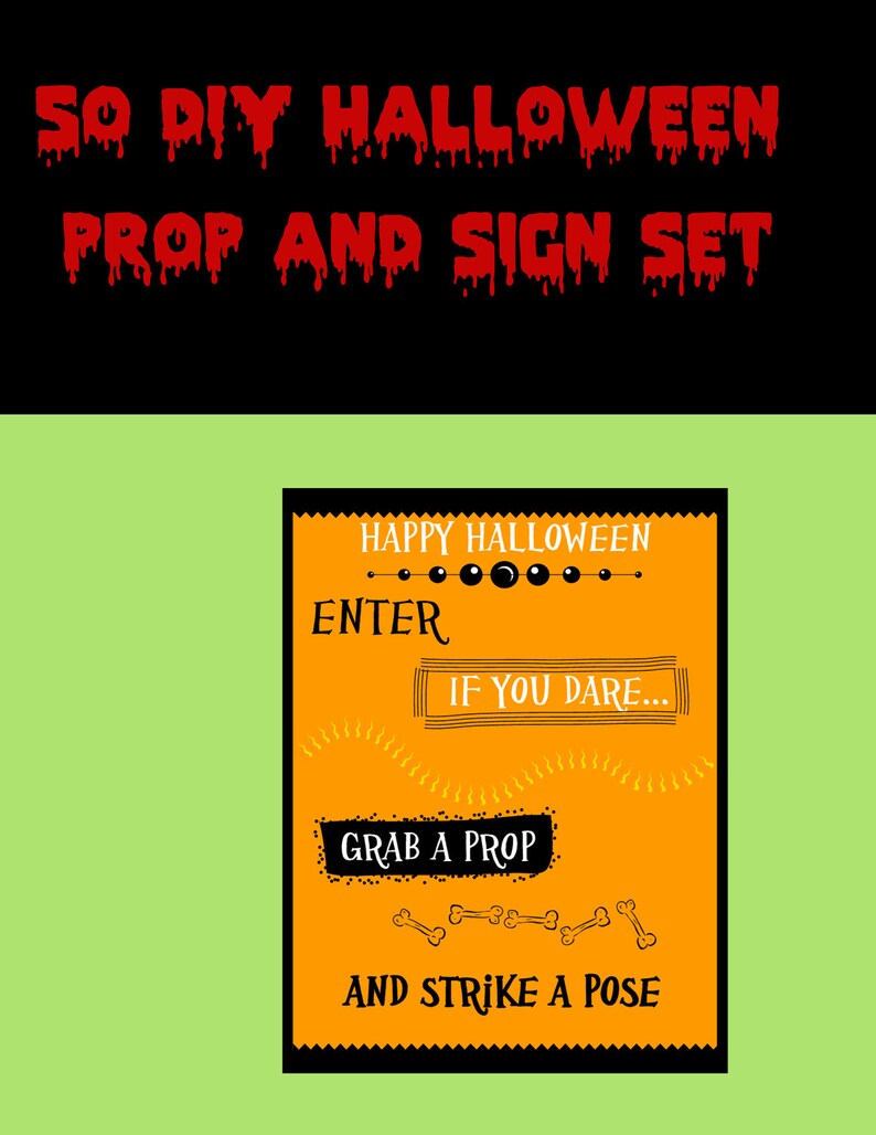 50 DIY HALLOWEEN Photo Booth Prop and Sign Set - Etsy