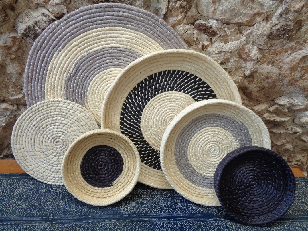 Handwoven Henequen / Sisal Round Basket Wall Decor: Yucatan Farmhouse ...