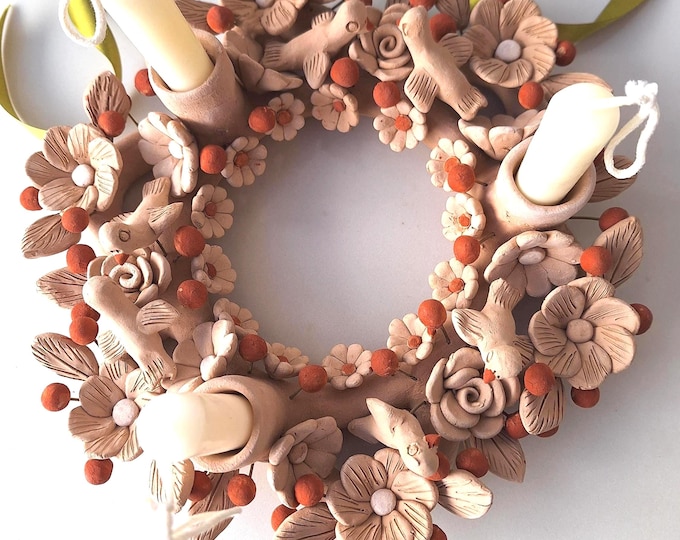 Oaxaca Clay Advent Wreath, Mexican Folk Art Christmas Centerpiece - Etsy