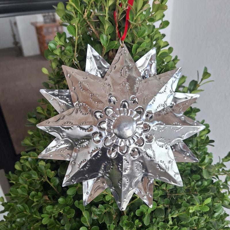 Large Silver Hanging Star - Etsy