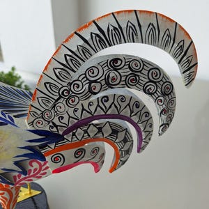 Mexican Folk Art Handtooled and Handpainted Metal Mexican Roosters ...