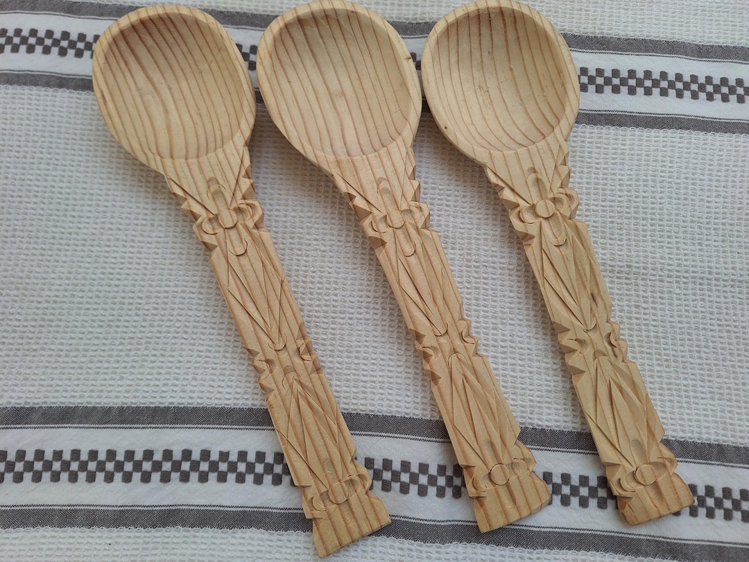 Handcarved Pine Wood Spoons: Mexican Kitchen Utensils - Etsy