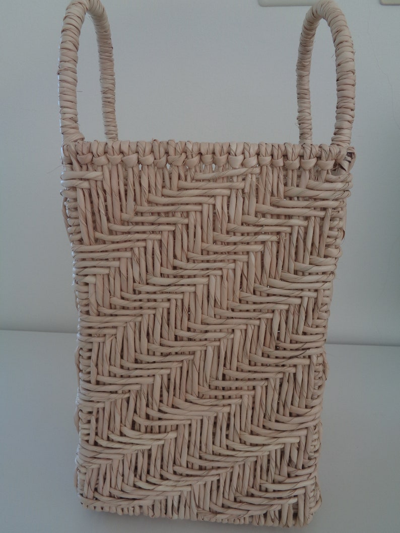 Handmade Palm Leaf Basket With Handles: Farmhouse Planter - Etsy