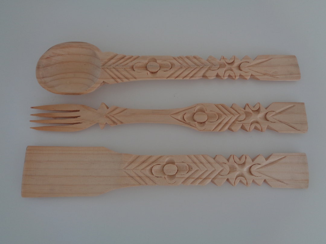 Handcarved Wooden Utensil Set: Mexican Kitchen Decor - Etsy