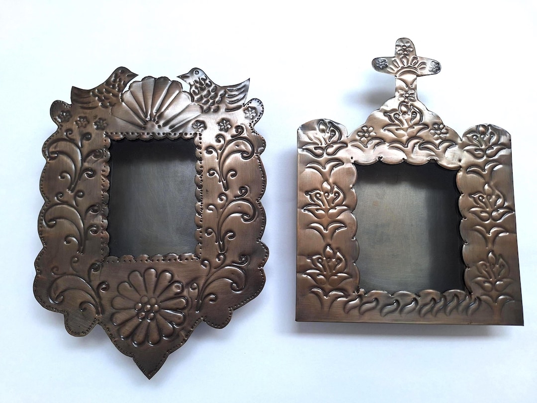 Medium Mexican Handcrafted Punched Tin Nichos, Chapel, Frame, Wall ...