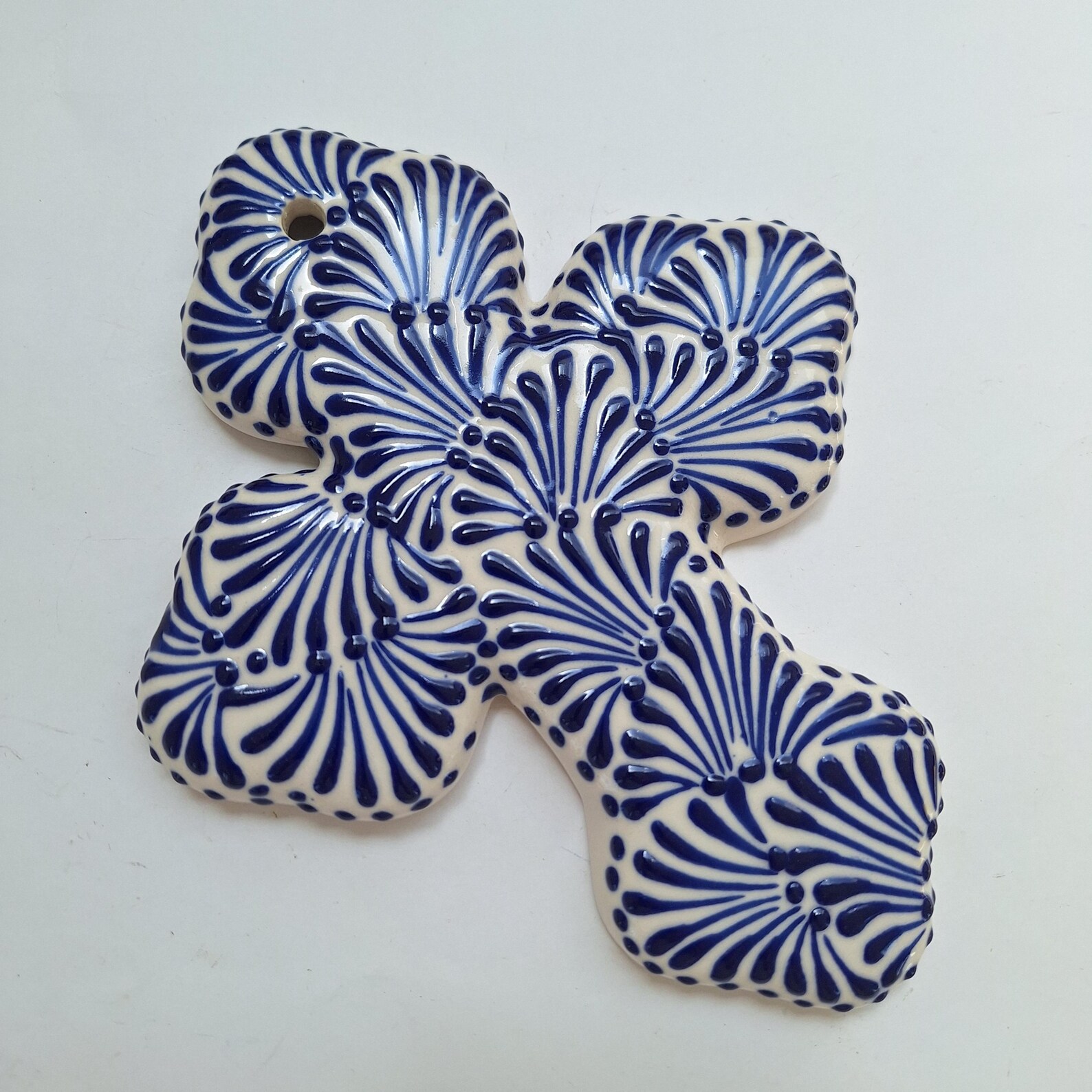 Talavera Ceramic Cross: Authentic Mexican Plumeado Wall Decor - Etsy