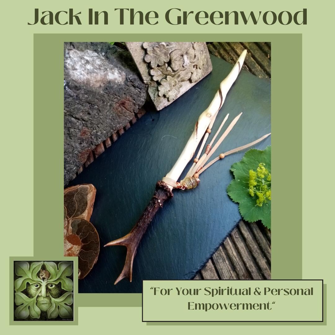 Magic Wand in Hazel Wood With Natural Vine Twist, Roe Deer Antler and ...