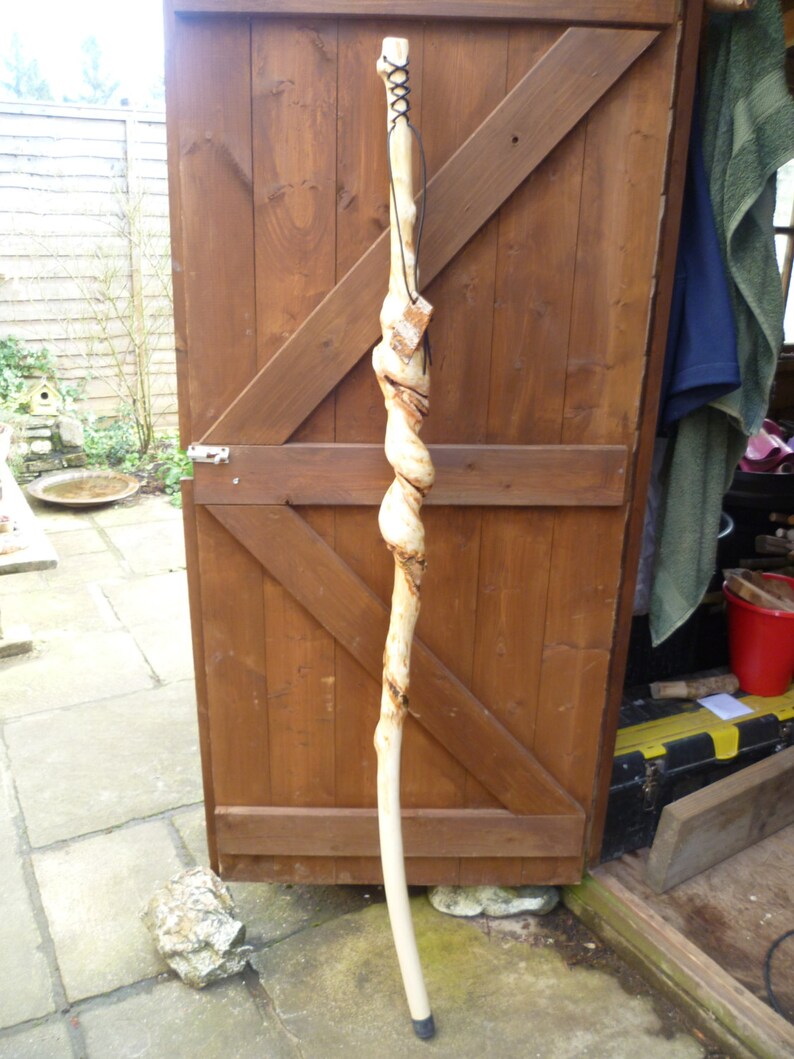Rowan wood Wizard staff with very energetic natural twist . | Etsy