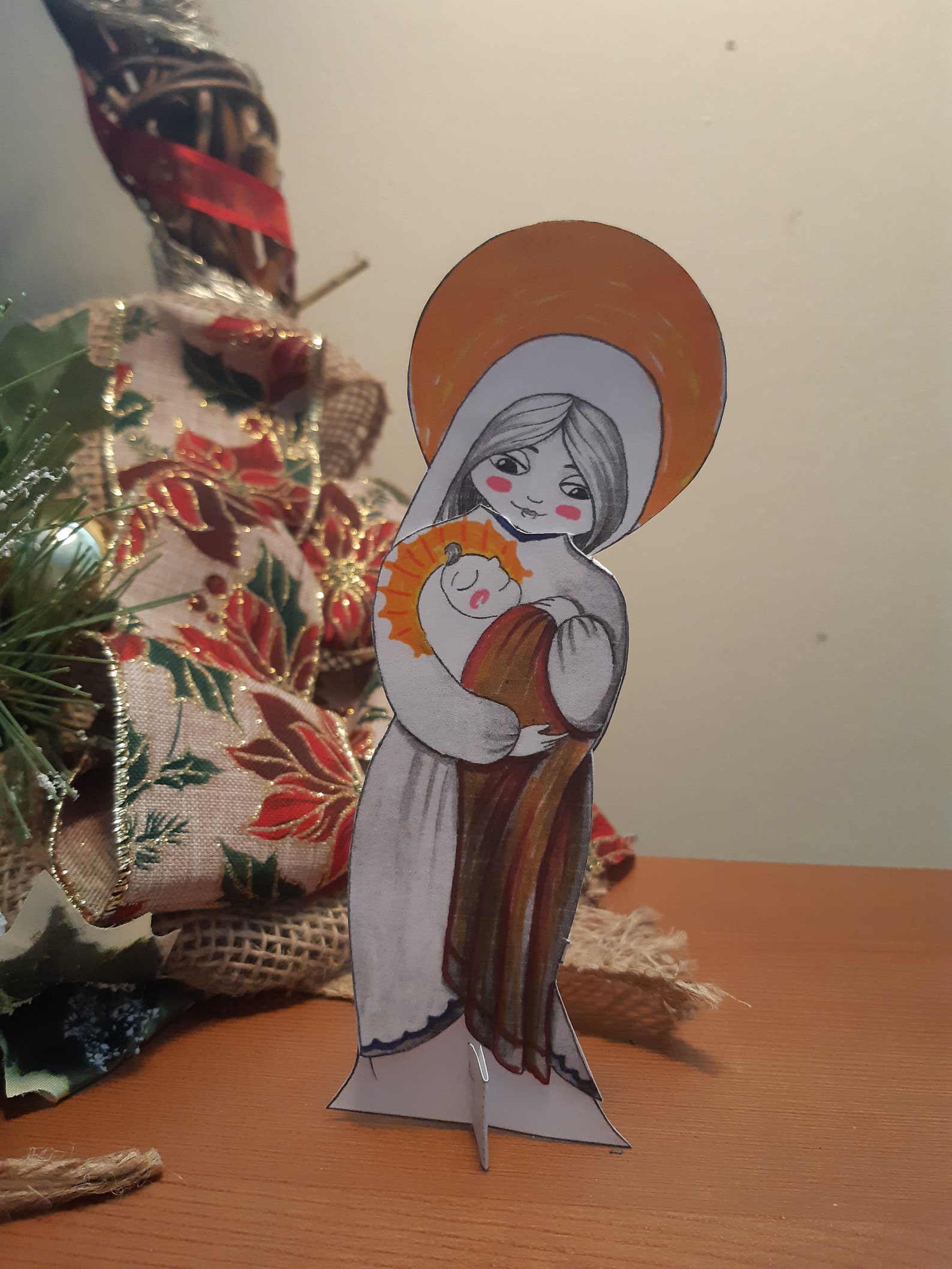 Mama Mary Paper Doll Mary and Baby Jesus Bible Christian | Etsy