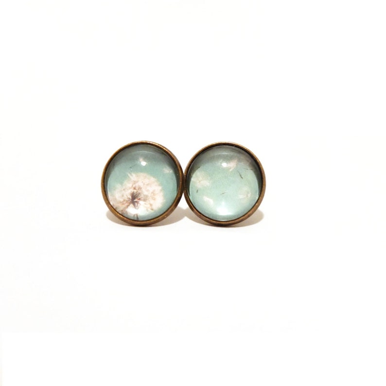 Dandelion Earring Light Blue Stud Earrings Light Blue | Etsy Dandelion Earring Light Blue Stud Earrings Light Blue | Etsy
