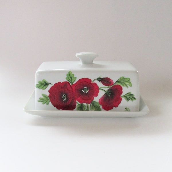 Red Butter Dish - Etsy