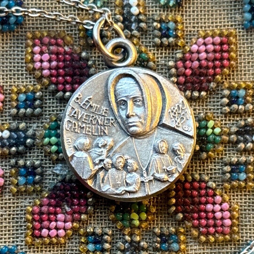 Vintage Catholic Cloth Relic Medal, B. Emilie Tavernier Gamelin, 16 ...