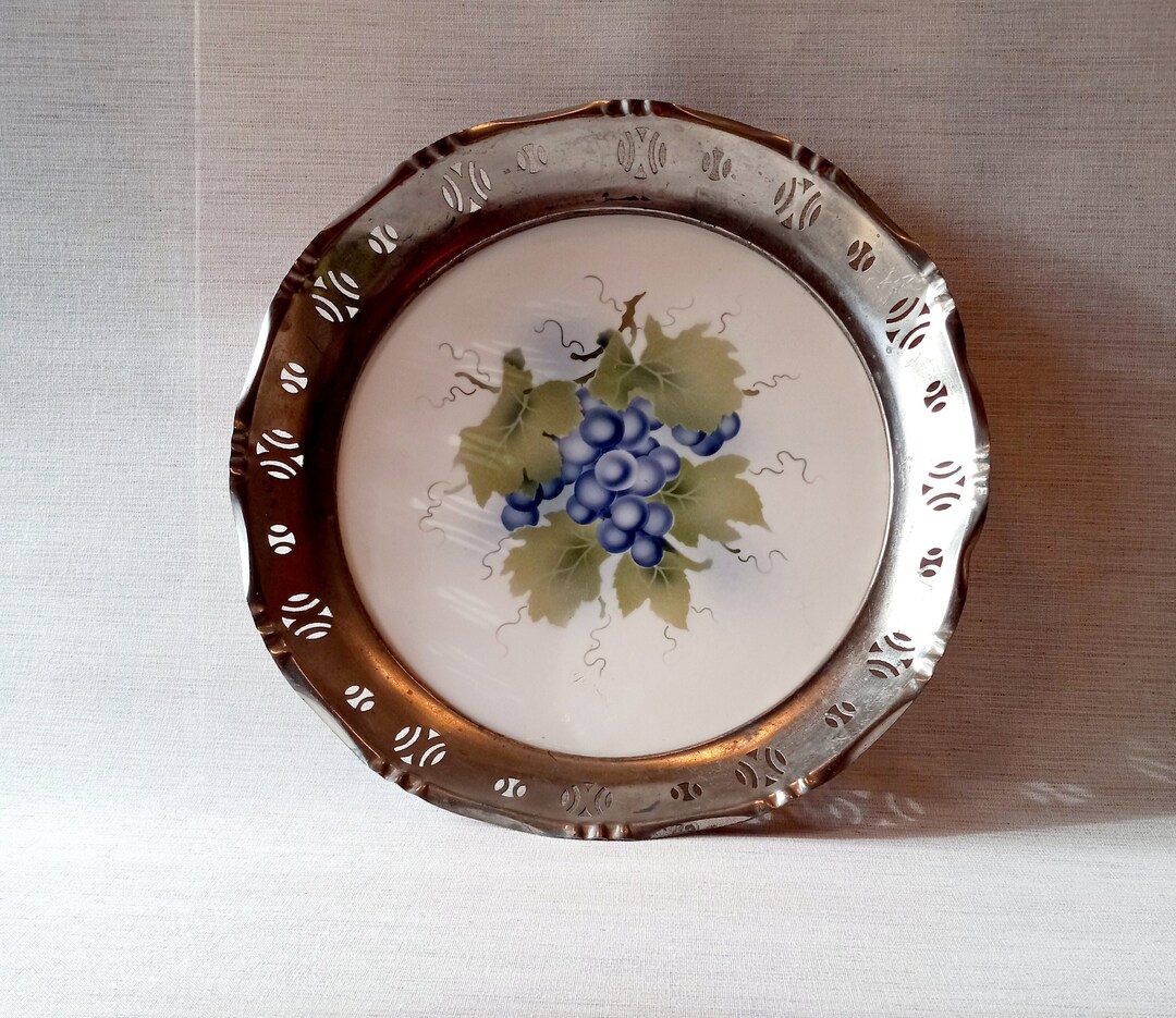 Bayerische Metal Fabrik BMF Germany Porcelain Pewter 5076 Black Grape10 ...
