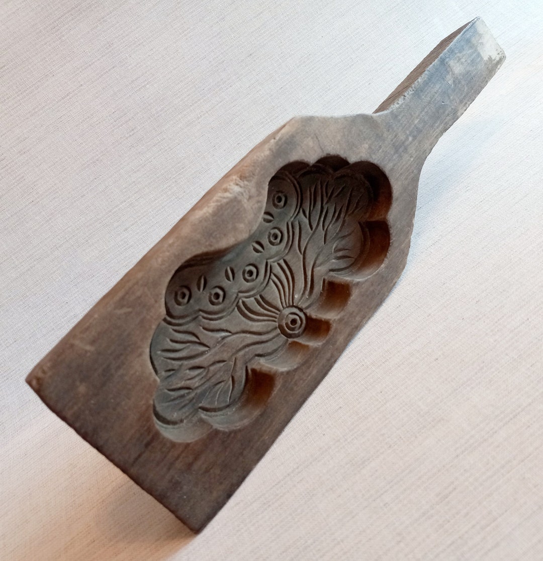 Antique Original Rustic Old Mooncake Mould Wood Wooden Rice Pudding ...