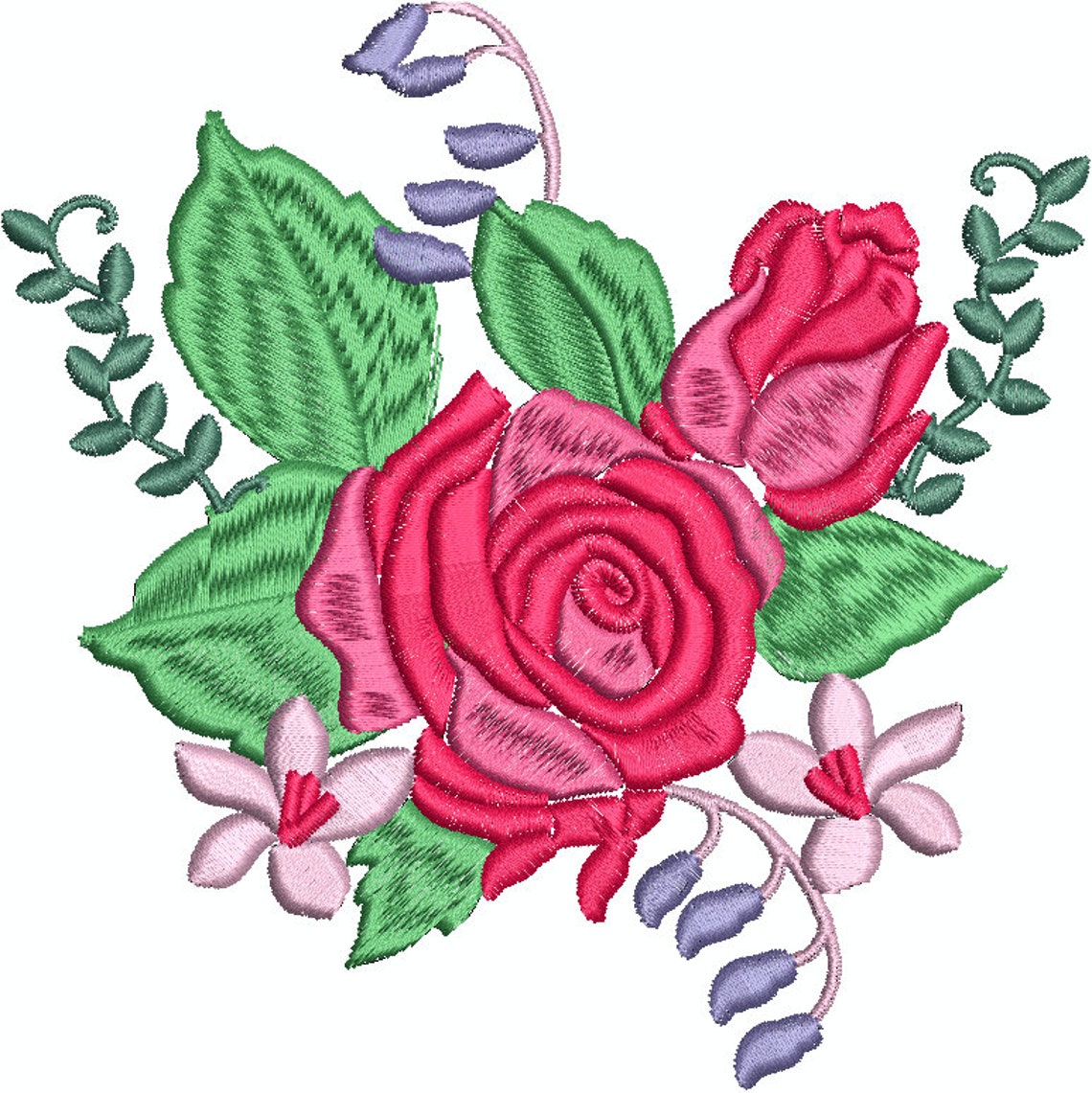 Rose Embroidery Design Machine Embroidery Design - Etsy