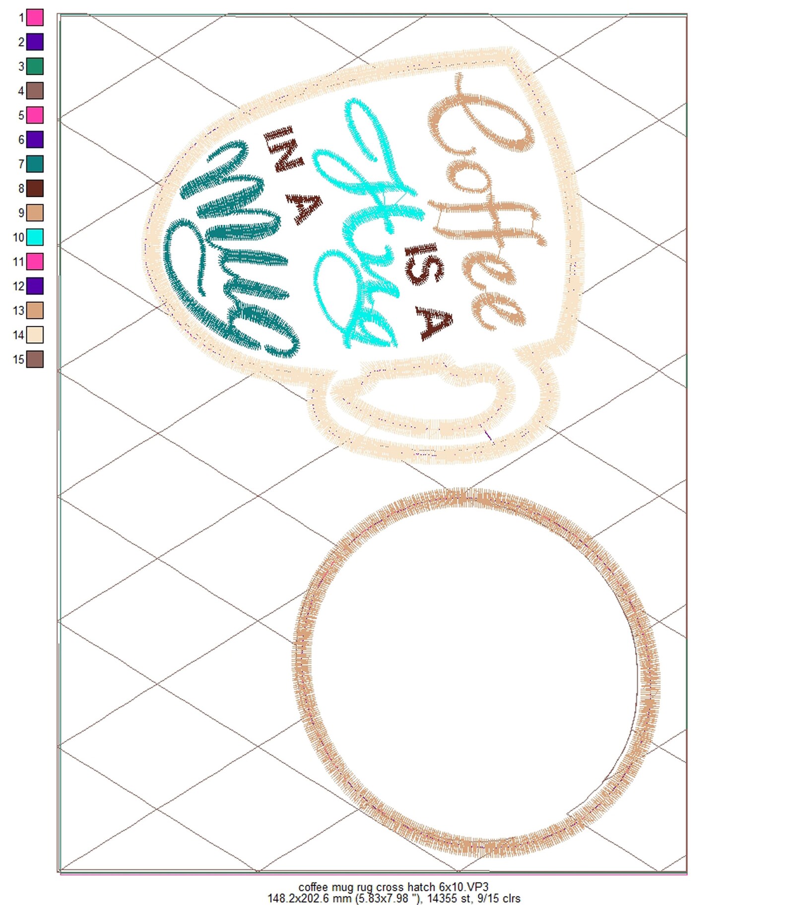 In the Hoop Coffee Cup Mug Rug Embroidery Design - Etsy