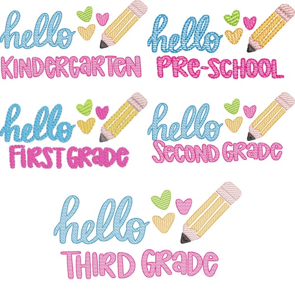 Back to School Embroidery Design - Etsy