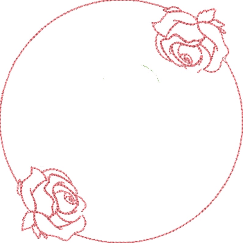 Rose Monogram Frame Embroidery Design Machine Embroidery - Etsy