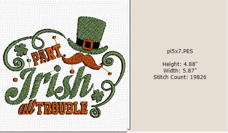Part Irish Machine Embroidery Design - Etsy