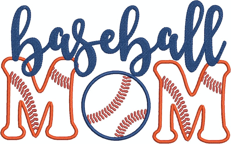 Baseball MOM Applique Embroidery Design Machine Embroidery | Etsy
