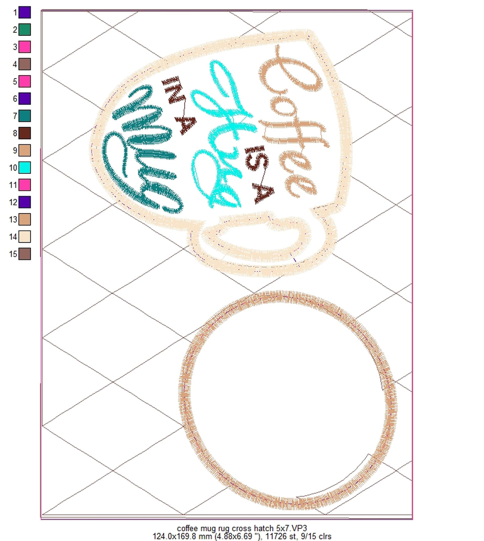 In the Hoop Coffee Cup Mug Rug Embroidery Design - Etsy