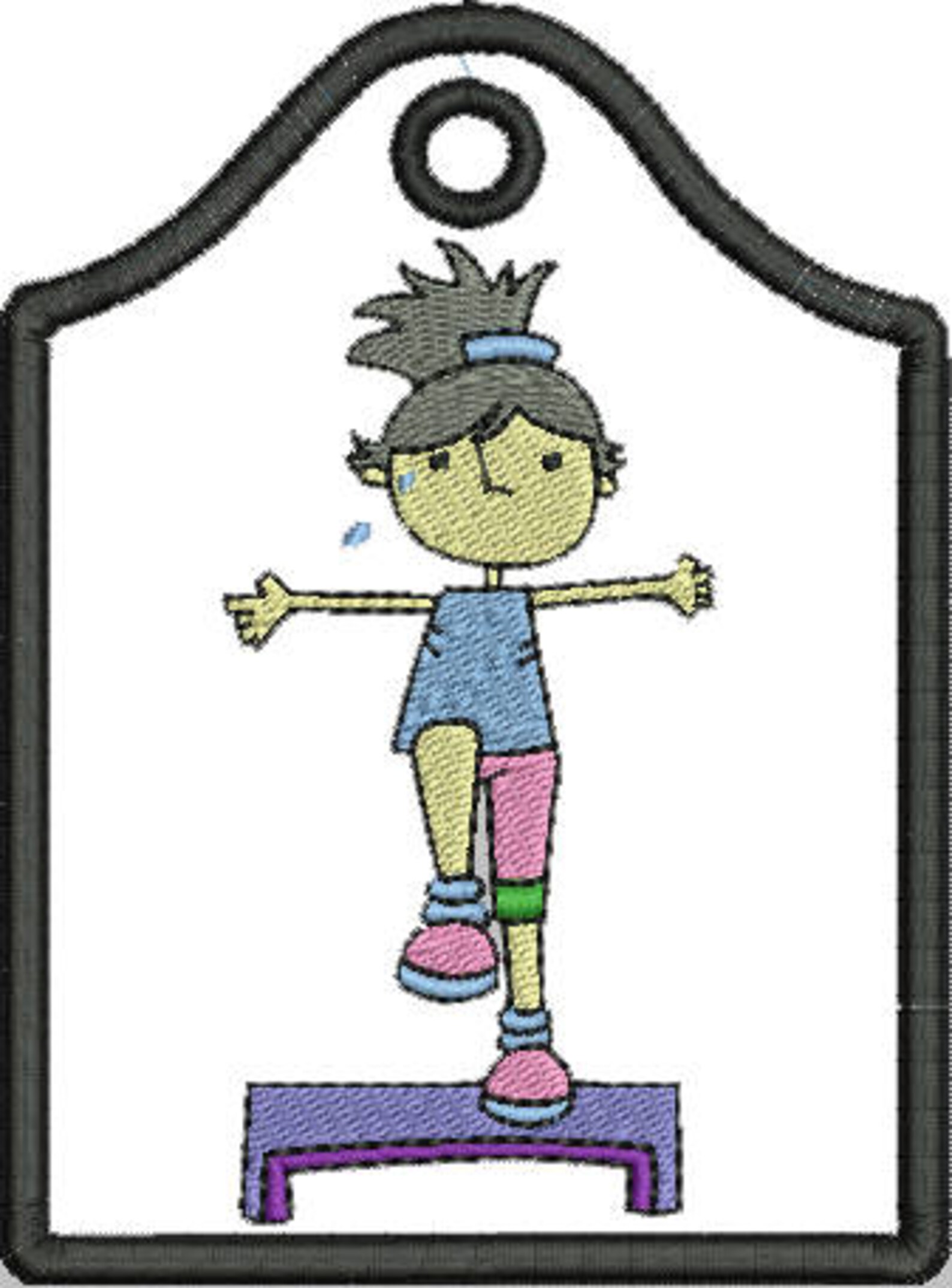 Gym Tag Applique ITH Embroidery Design Set Girls Machine - Etsy