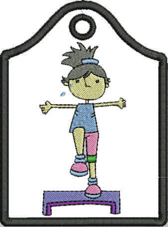 Gym Tag Applique ITH Embroidery Design Set Girls Machine - Etsy
