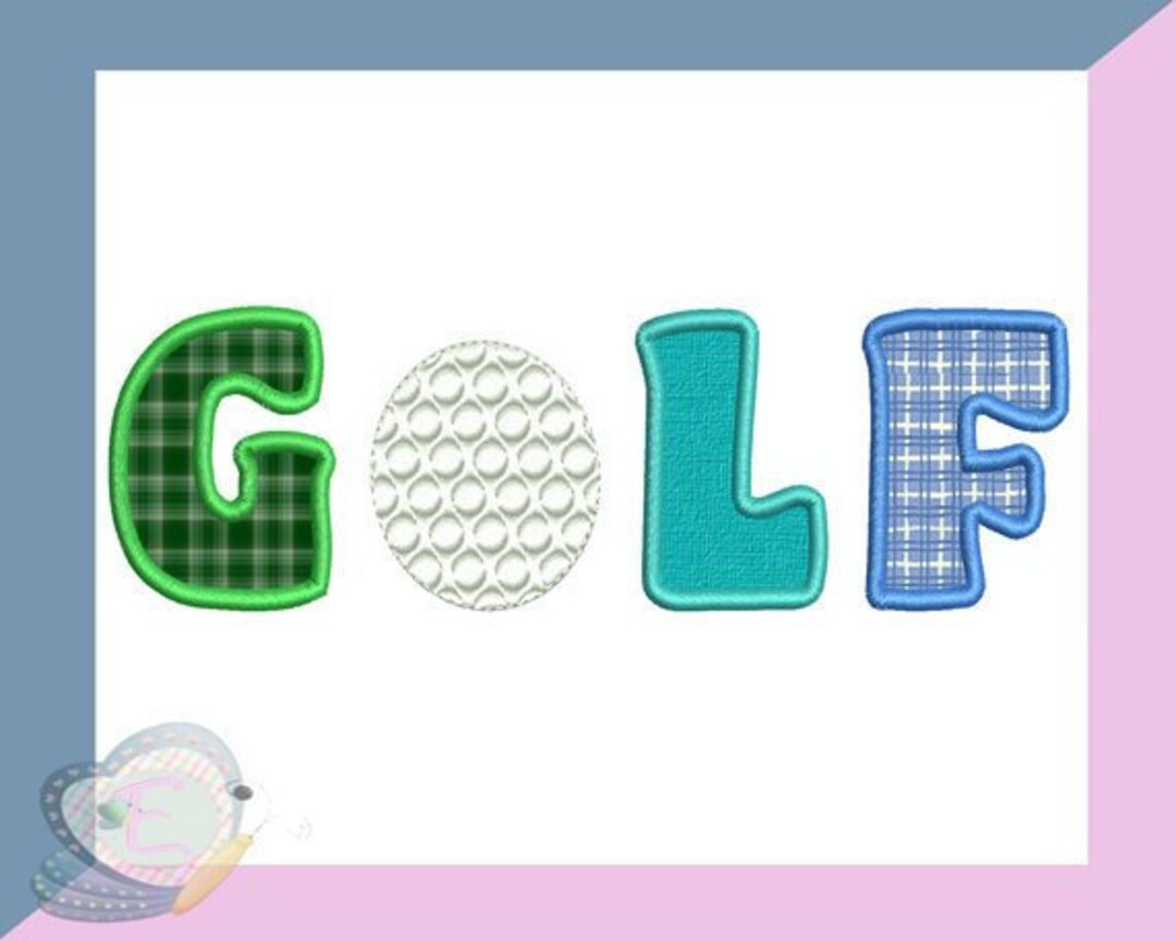 Golf Applique Machine Embroidery Design - Etsy