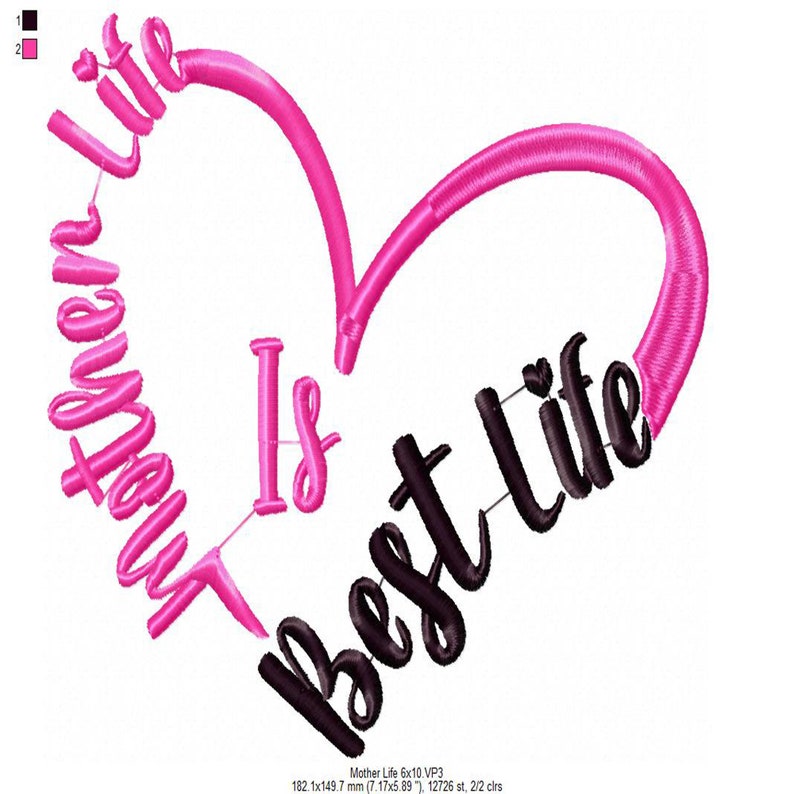 Mother Life Best Life Embroidery Design, Machine Embroidery Design - Etsy
