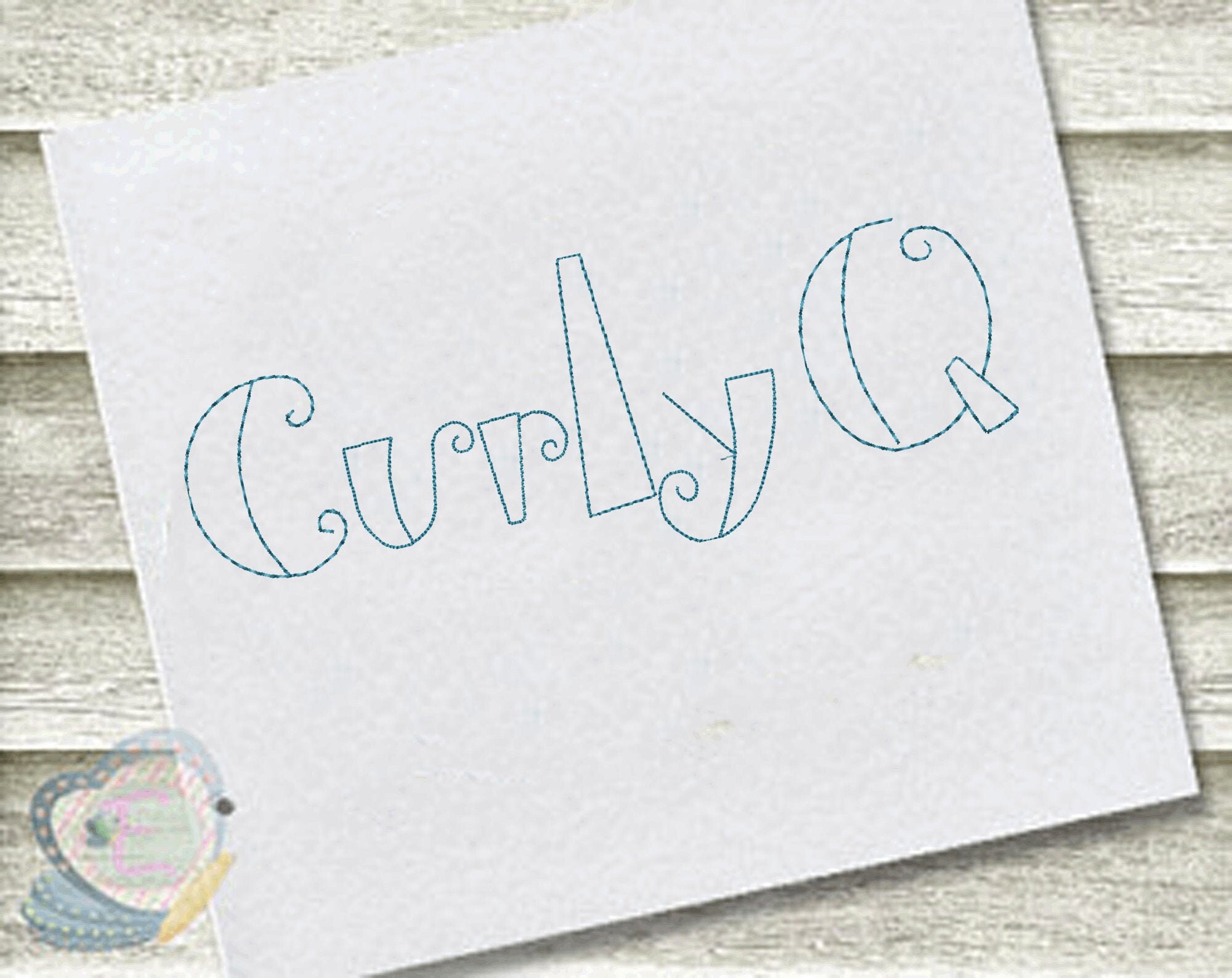 Curly Q Embroidery Font