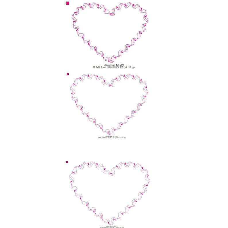 Heart Monogram Frame Machine Embroidery Design Set - Etsy