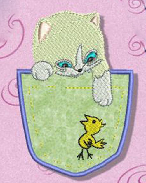 Pocket Kittens Applique Machine Embroidery Design Set | Etsy