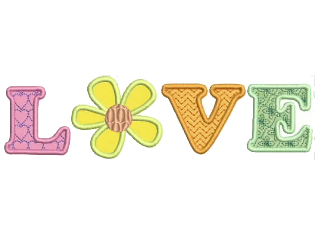 Love Applique Machine Embroidery Design - Etsy